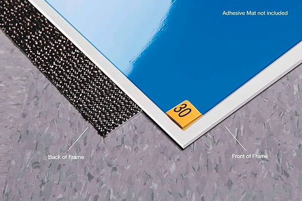 TexWipe Non-Skid, White Tacky Mat Frame, 18x36 | DiNovo